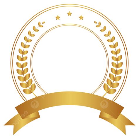 Laurel Wreath Vector Ilustration With Ribbon In Gold Color Clipart