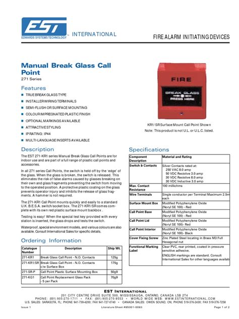 Manual Break Glass Call Point International Pdf Switch