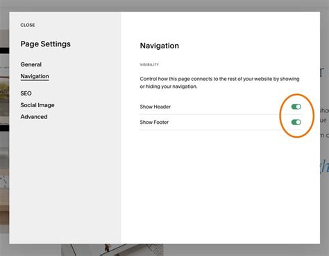 remove header and footer on one web page — porta blu design
