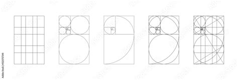 Golden Ratio Minimalist Set Method Golden Section Mockups Fibonacci Array Numbers Shapes