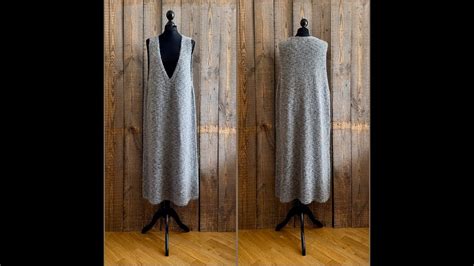 1.Сарафан с V-образным вырезом спицами сверху. 1 часть. - YouTube