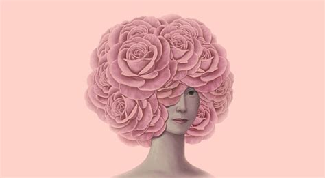꽃과 사람들의 초현실적인 컨셉 아트 장미 머리를 가진 여자와 개념적 3d 그림입니다 계절에 대한 스톡 벡터 아트 및 기타 이미지 계절 그리기 꽃 나무 Istock