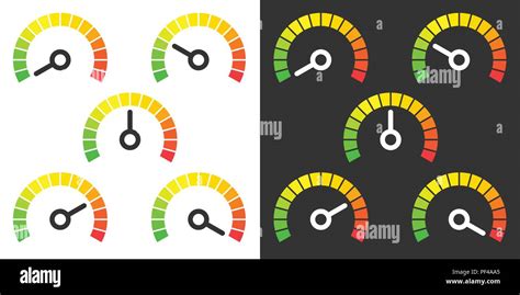 Signes Du Mètre Jauge Infographique Du Vert Au Rouge élément Vector