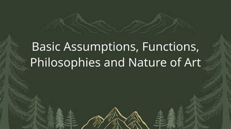 What Is Art Introduction And Assumptions Pptx