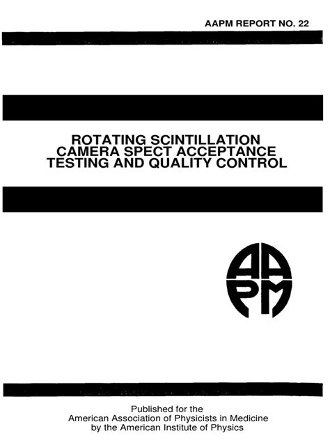 Rotating Scintillation Testing And Quality Control Camera Spect Acceptance Pdf Image