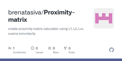 Github Brenatasivaproximity Matrix Create Proximity Matrix Calculator Using L1 L2 L∞