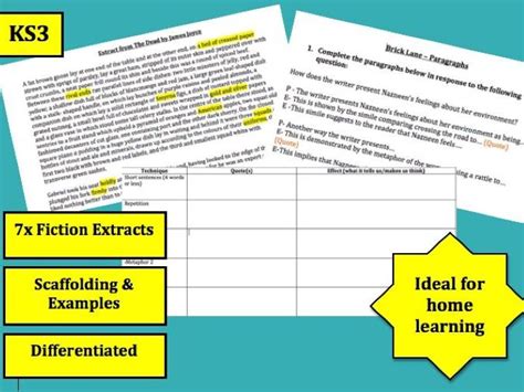Ks3 Fiction Analysis 7 Extracts And Questions Teaching Resources