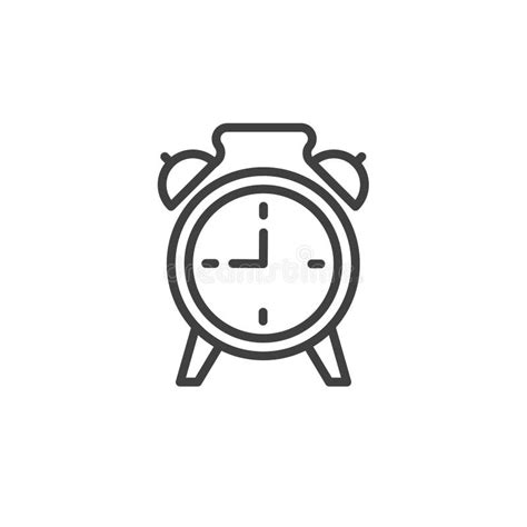 Alarm Clock Line Icon Stock Vector Illustration Of Vector