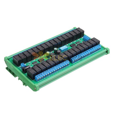 24V 32 Channel RS485 Modbus RTU Relay Module With DIN35 Rail Box MODBUS RTU Command