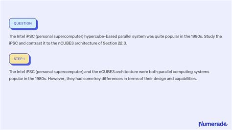 solved the intel ipsc personal supercomputer hypercube based parallel