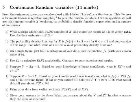 Solved Texts 5 Continuous Random Variables 14 Marks From The