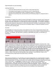 Experimental Errors Lab Experimental Errors And Uncertainty Learning Objectives To Become
