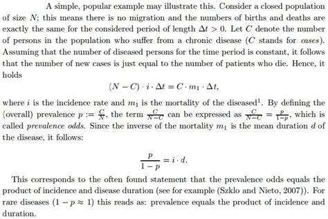 Epidemiology Derivation Of The Relationship Between Prevalence