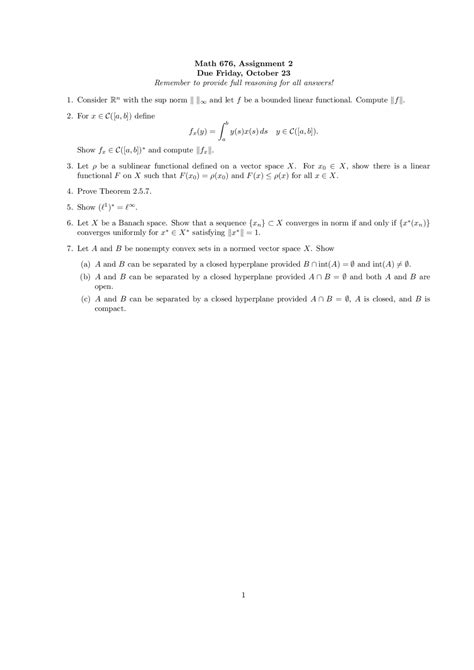 Assignment 3 Topics In Mathematics Math 676 Docsity