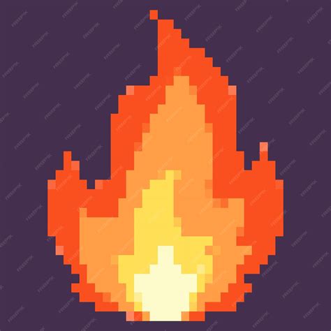 Premium Vector Pixel Fire
