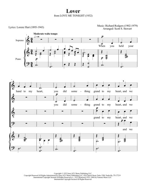 Lover Sheet Music Ella Fitzgerald Satb Choir