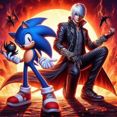 Sonic X Devil May Cry Sonic And Dante Ai By Tomartista On Deviantart