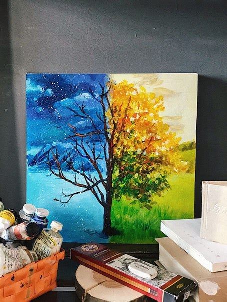 Необычное дерево картина акрилом