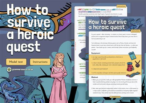Year 5 Model Text Instructions How To Survive A Heroic Quest Grammarsaurus
