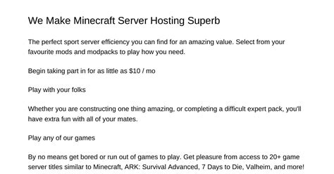 We Make Minecraft Server Hosting Wonderfulyppsppdfpdf Docdroid