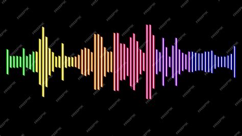 Premium Psd Color Sound Waves Equalizer For Music Audio Waveform