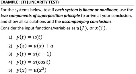 Solved Example Lti Linearity Test For The Systems Below Test If Each System Is Linear Or