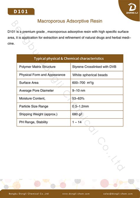 Wholesale Macroporous Adsorptive Resins Manufacturer And Supplier Dongli