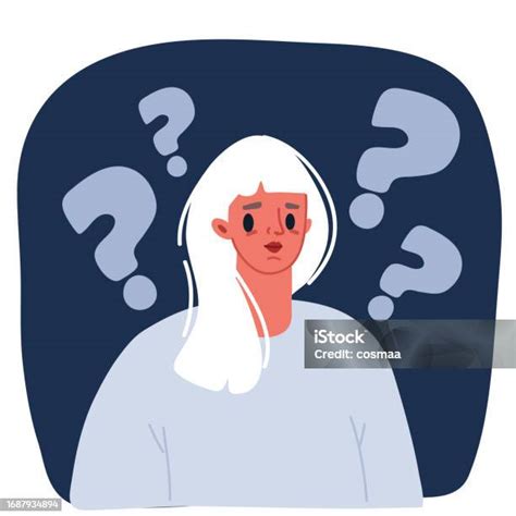 질문 또는 문제 해결의 만화 벡터 그림입니다 질문 딜레마 문제 개념입니다 생각하는 여자가 질문한다 선택 개념입니다 질문의 개념 개념에 대한 스톡 벡터 아트 및 기타 이미지