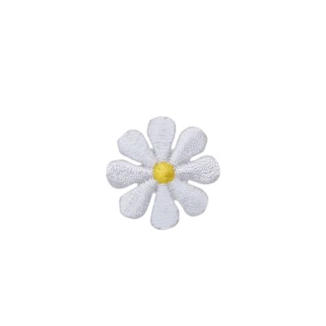 Small White Daisy Flower Iron On Applique Embroidered Patch