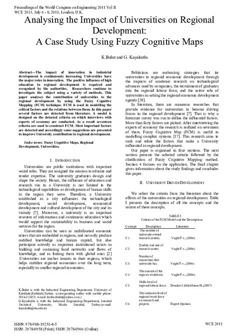 Pdf Analysing The Impact Of Universities On Regional Development A