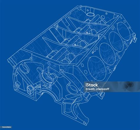 엔진 블록 스케치 3d의 벡터 렌더링 0명에 대한 스톡 벡터 아트 및 기타 이미지 0명 3차원 형태 공학 Istock
