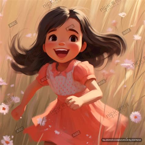 Ai创作图儿插女孩 快乐的小女孩插画 怡然自得的小女孩插画 花田里奔跑的女孩 小女孩插画小场景 采花的小女孩插画 彩绘玩耍的女孩插画 童年小女生插图 女孩插图素材精品插画 花丛女孩插画 采花的