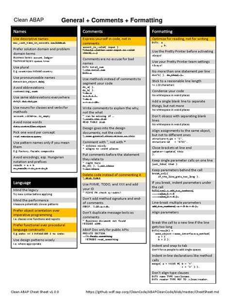 cleanabapcheatsheetv1 0 0 pdf method computer programming class