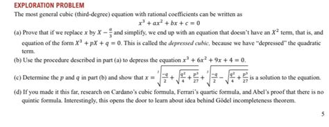 Solved EXPLORATION PROBLEMThe Most General Cubic Chegg Com