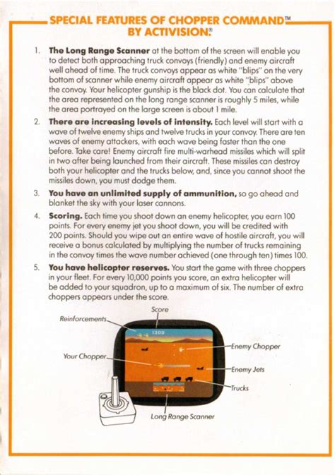 Atari 2600 Vcs Chopper Command Scans Dump Download Screenshots Ads Videos Catalog