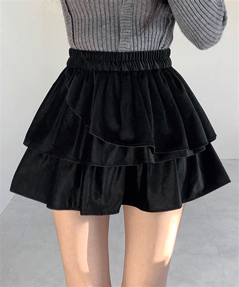 [마지막 1장 Sale][단독 발레코어]호난 벨벳 캉캉 플레어 미니 스커트 에이블리