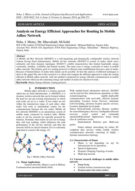 Pdf Analysis On Energy Efficient Approaches For Routing In Mobile Adhoc Network