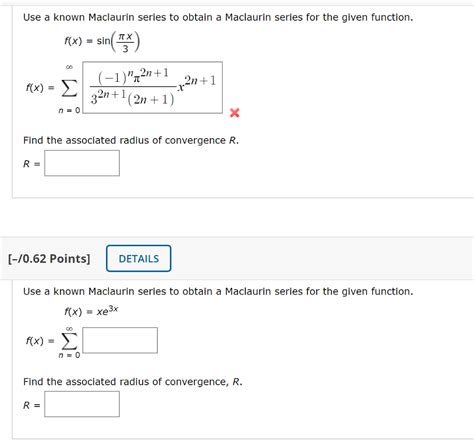 Solved Use A Known Maclaurin Series To Obtain A Maclaurin Chegg Com