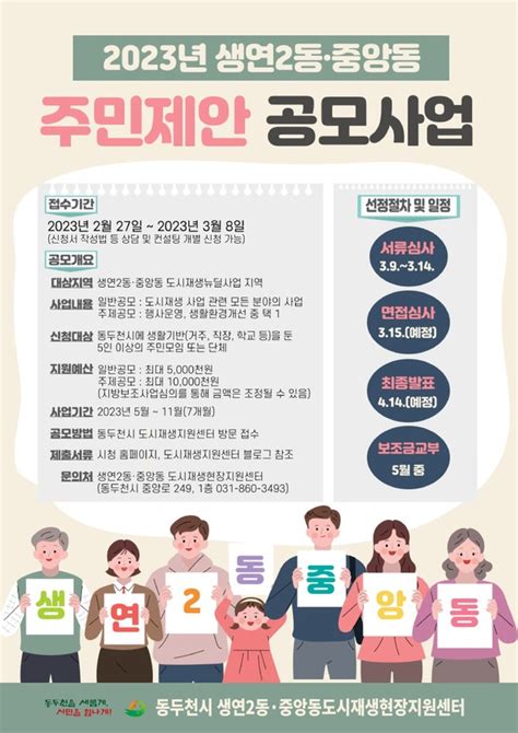 동두천시 2023년 생연2동·중앙동 도시재생 주민제안 공모사업 추진