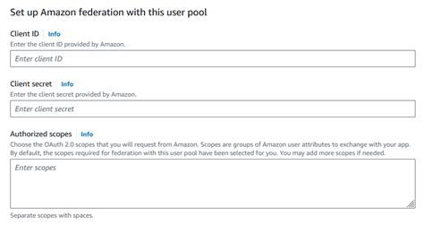 What Scopes Do I Need To Use For Federated Signin With Amazon Through