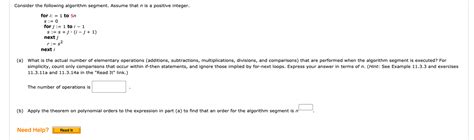 Solved Consider The Following Algorithm Segment Assume That