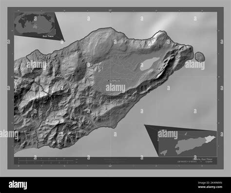 Lautem Municipality Of East Timor Bilevel Elevation Map With Lakes