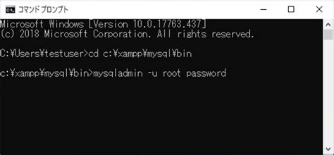 前置きなしXAMPP MySQLMariaDBのrootパスワード設定方法 Windows10 2019年4月版