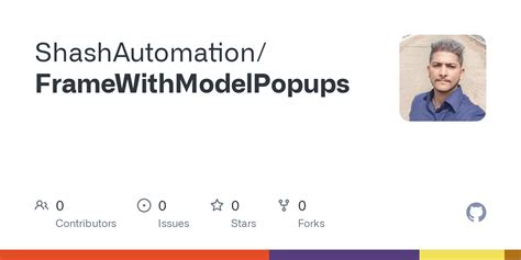 GitHub ShashAutomation FrameWithModelPopups