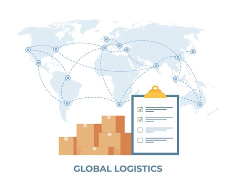 Concepto De Transporte De Logística De Carga Red Logística Mundial