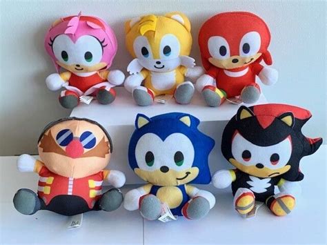 Sonic The Hedgehog Plush Tails Knuckles Shadow Amy 6 Stuffed Sega