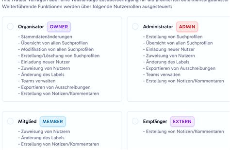 Feature Organization Role Permission Auftragselect Features Auftrag Select