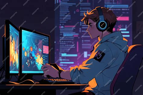 Video Game Developer Concept Illustration Premium Ai Generated Image