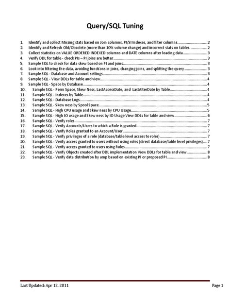 Querytuning V2 Pdf Data Model Sql