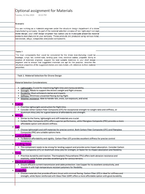 Optional Assignment For Materials Pdf